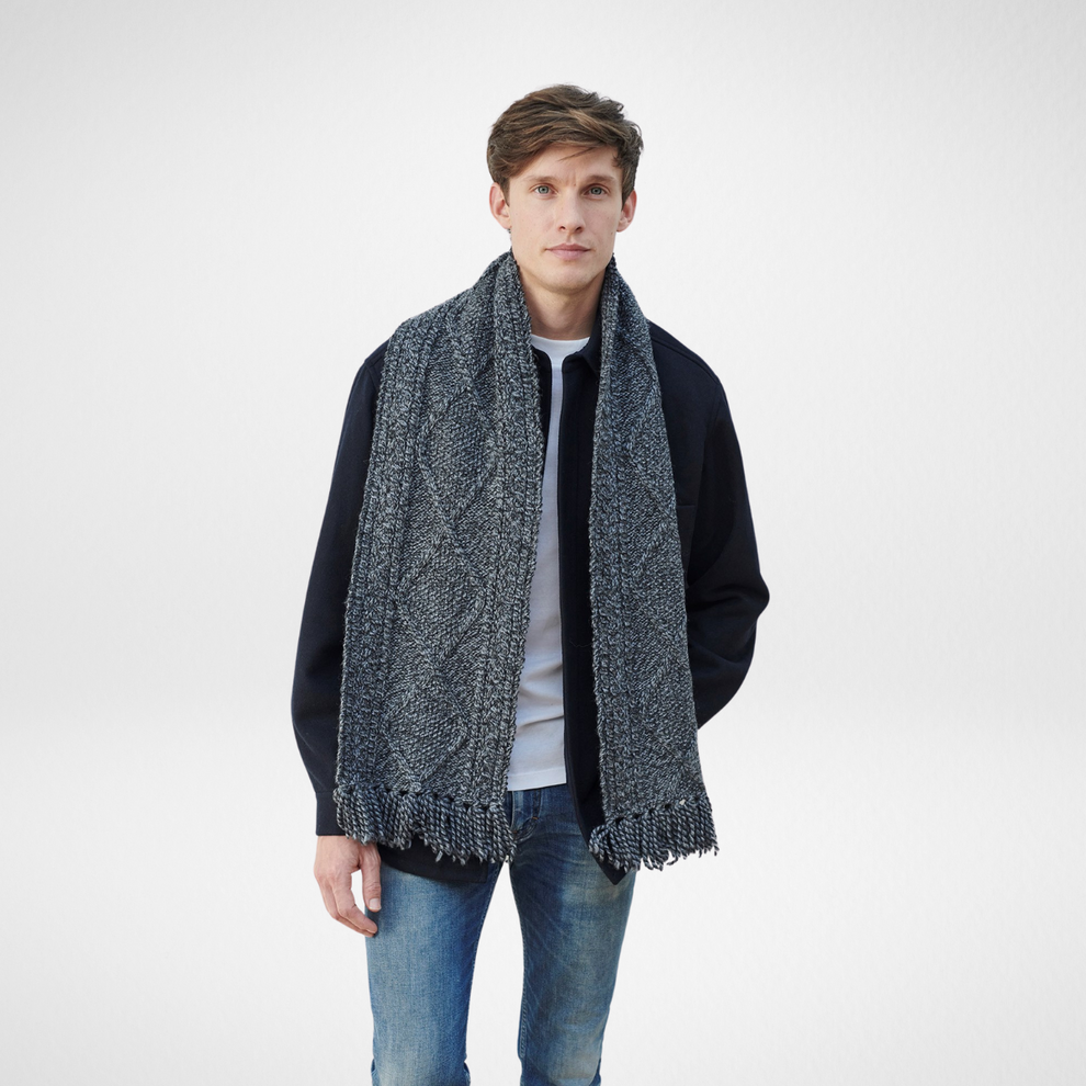 Kinard Charcoal Aran Scarf