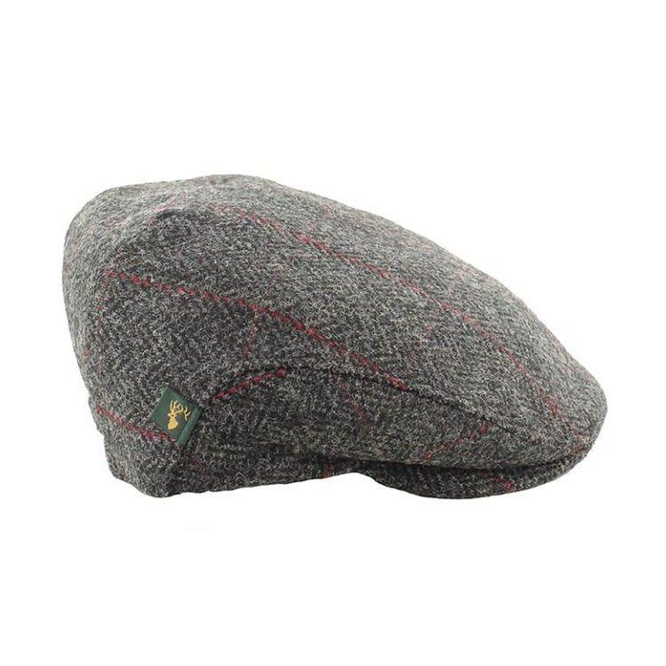 Grey Herringbone Trinity Flat Cap