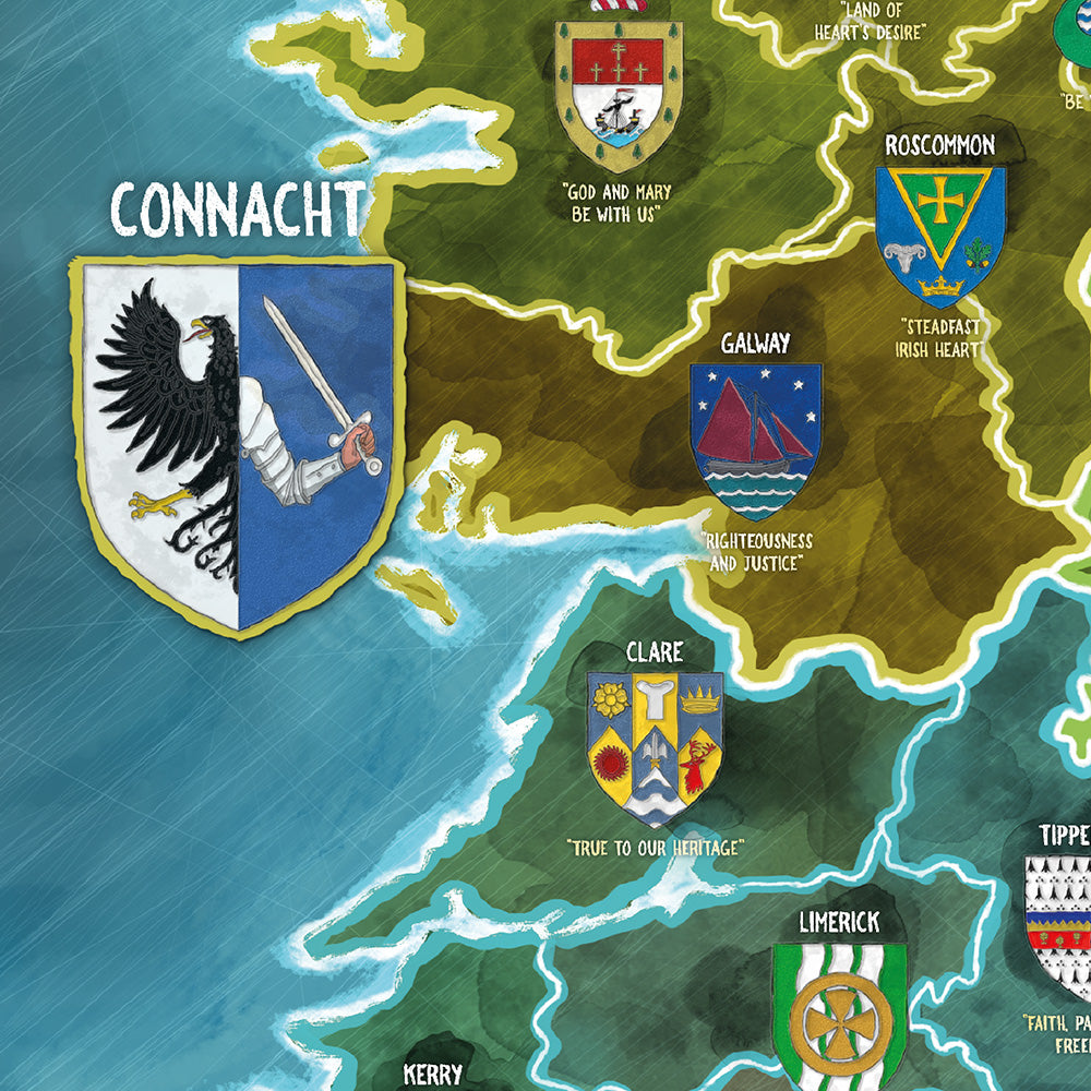 Ireland Coat of Arms Map | Wall Prints | Gifts of Ireland