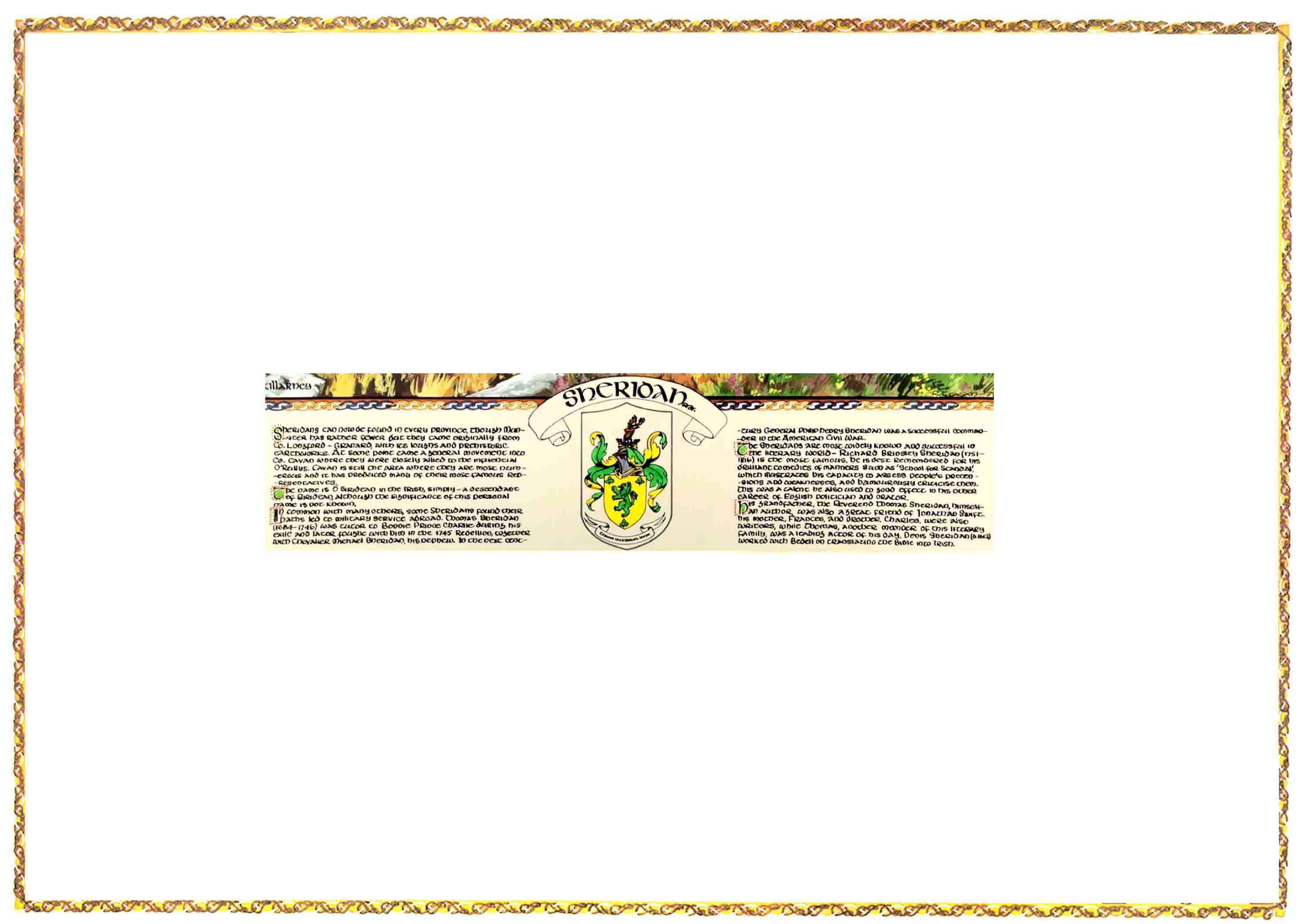 Sheridan Family Crest Parchment | Gifts of Ireland