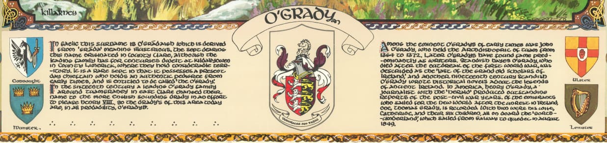O'Grady Family Crest Parchment | Gifts of Ireland